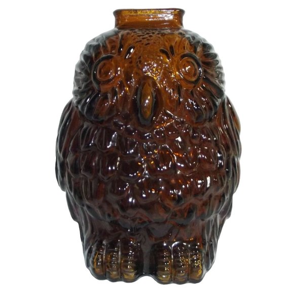 Libbey of Canada | Accents | Vintage Amber Glass Wise Old Owl Piggy ...